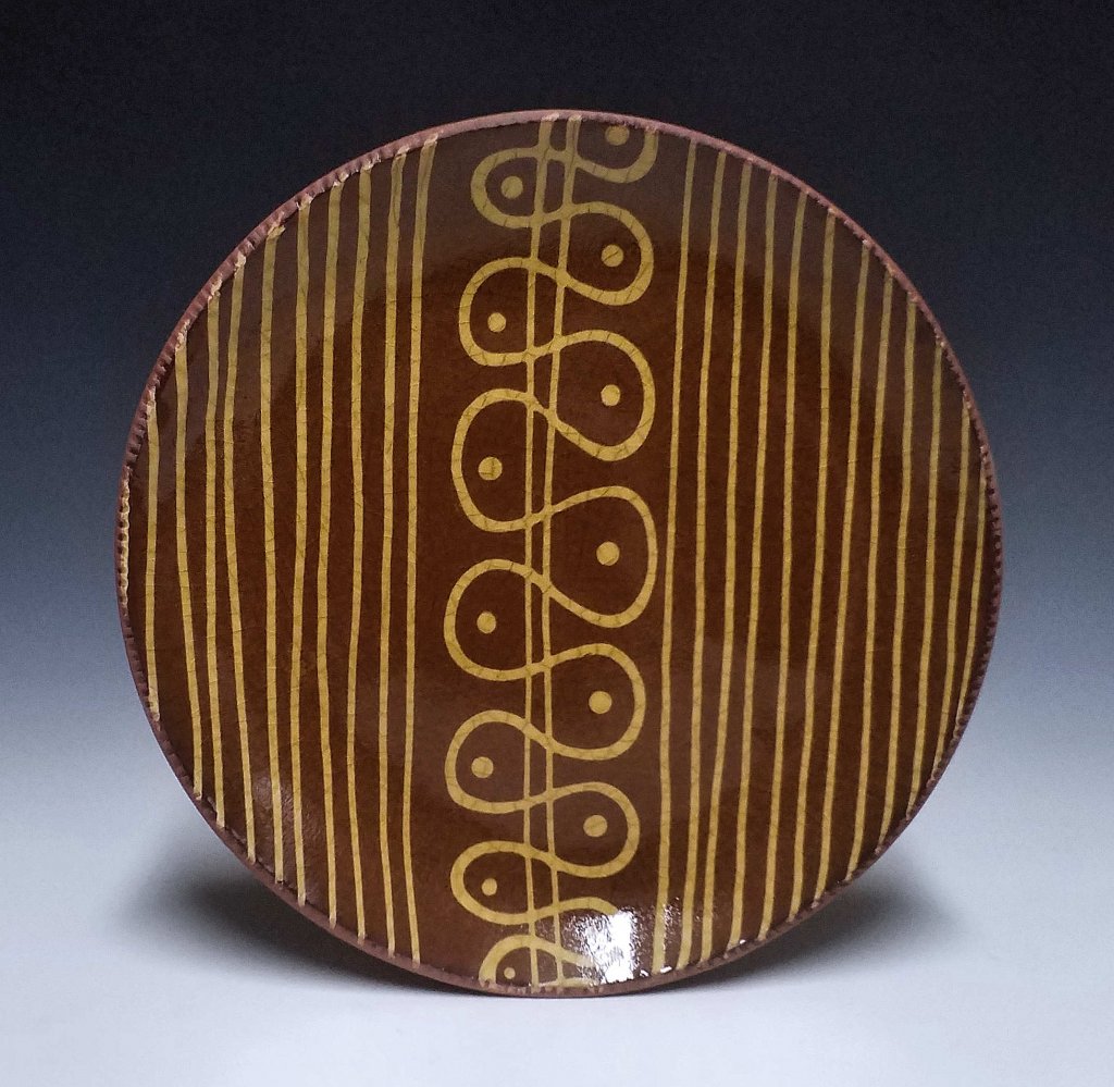 Round Plate, Slipware, Loop and Lines - Stephen Earp