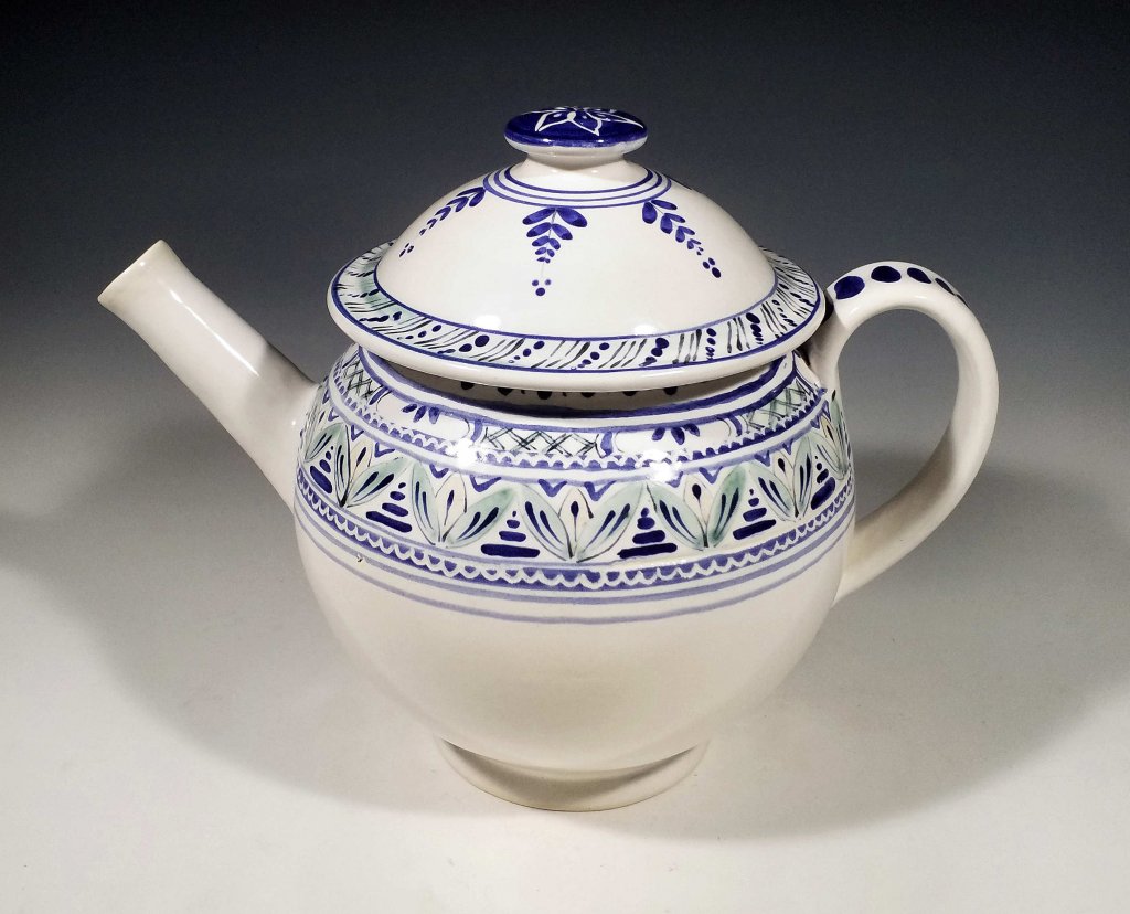 Teapot, Delftware, Straight Spout - Stephen Earp