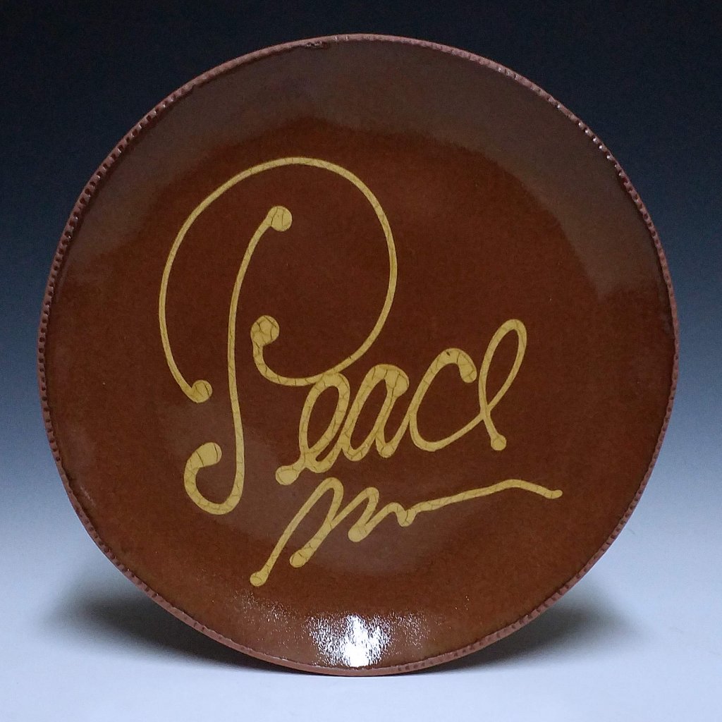 Round Plate, Slipware, Peace - Stephen Earp