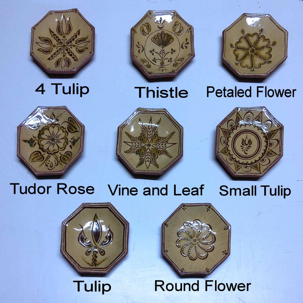 Octagon Plates, Sgraffito, 2 - Stephen Earp