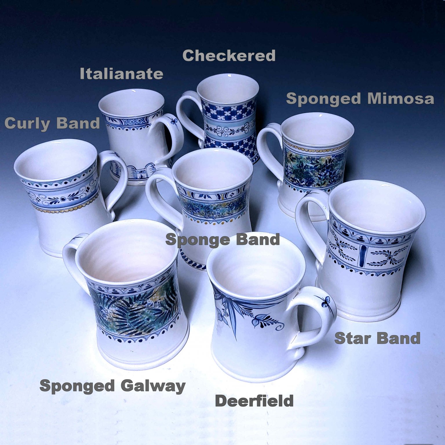 Tankards, delftware - Stephen Earp